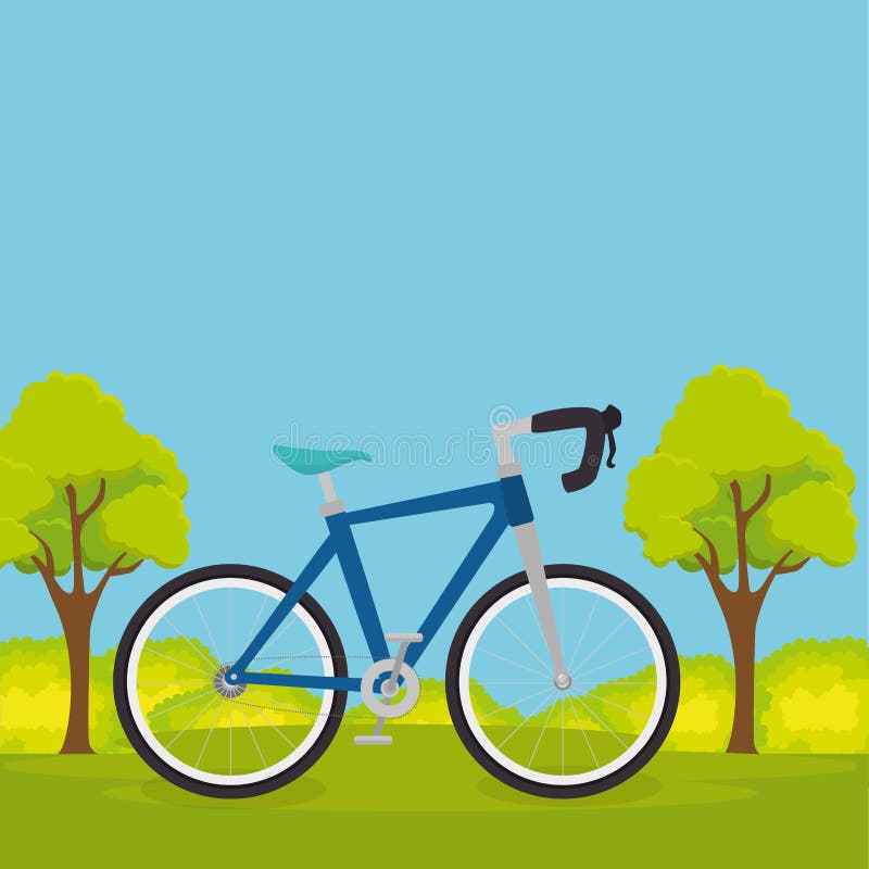 Bicycle in the landscape stock vector. Illustration of adventure ...