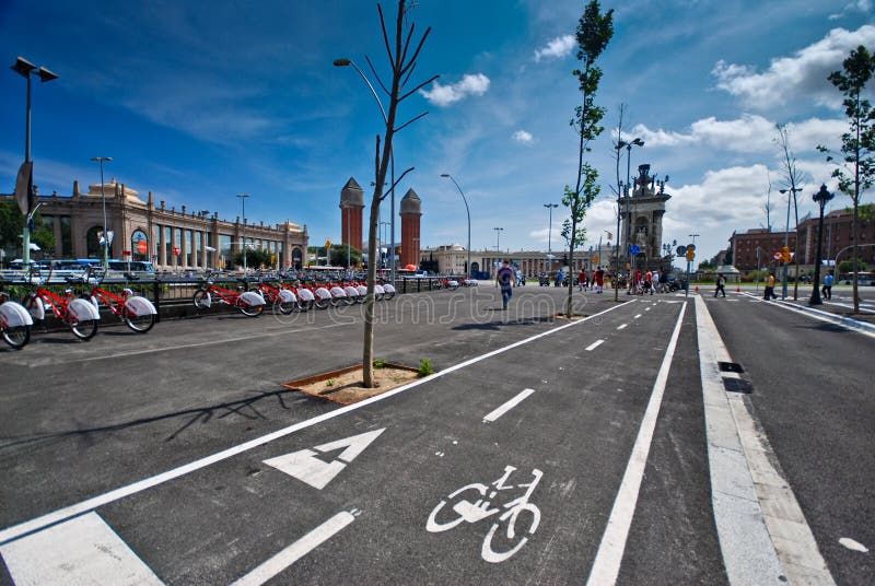 Bicycle lane, Barcelona editorial photo. Image of bicycles - 22454011