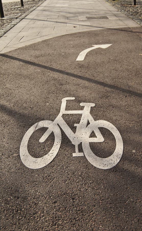 Bicycle lane road sign stock image. Image of lane, street - 16324921