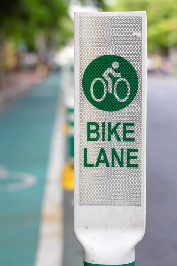 Bicycle lane road sign stock photo. Image of transportation - 57232874