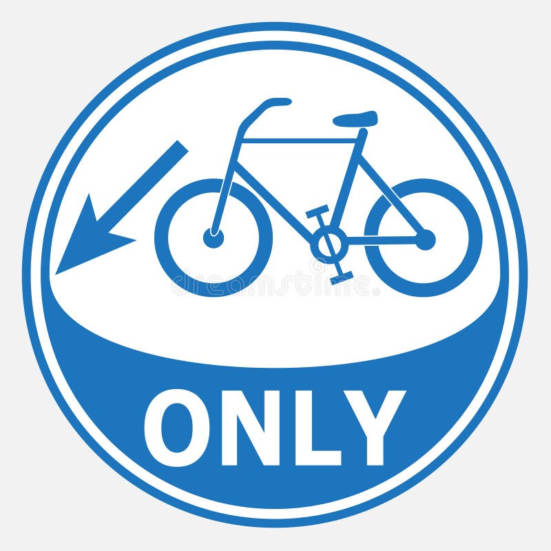 Bicycle Lane and Round Frame Sign Stock Vector - Illustration of cycle ...