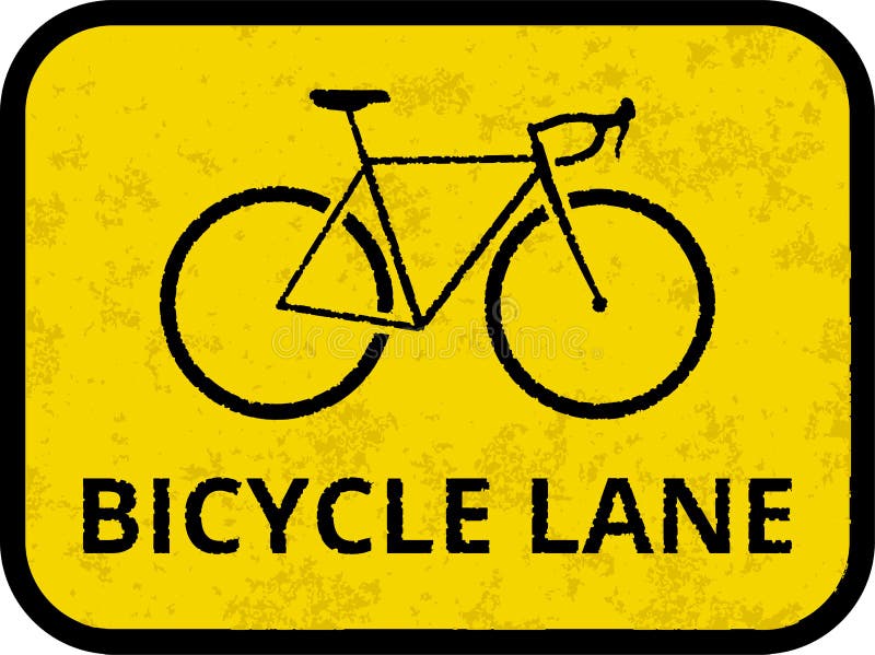 Sign Board Bicycle Lane Stock Illustrations – 115 Sign Board Bicycle ...