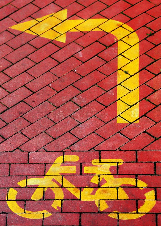 Bicycle lane stock image. Image of pictogram, ground - 72557961