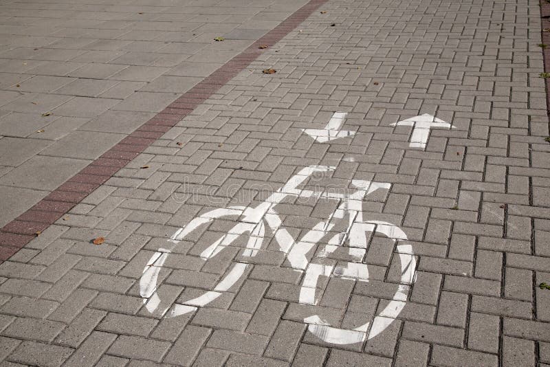 Bicycle Lane Sign stock image. Image of bike, transport - 52377221