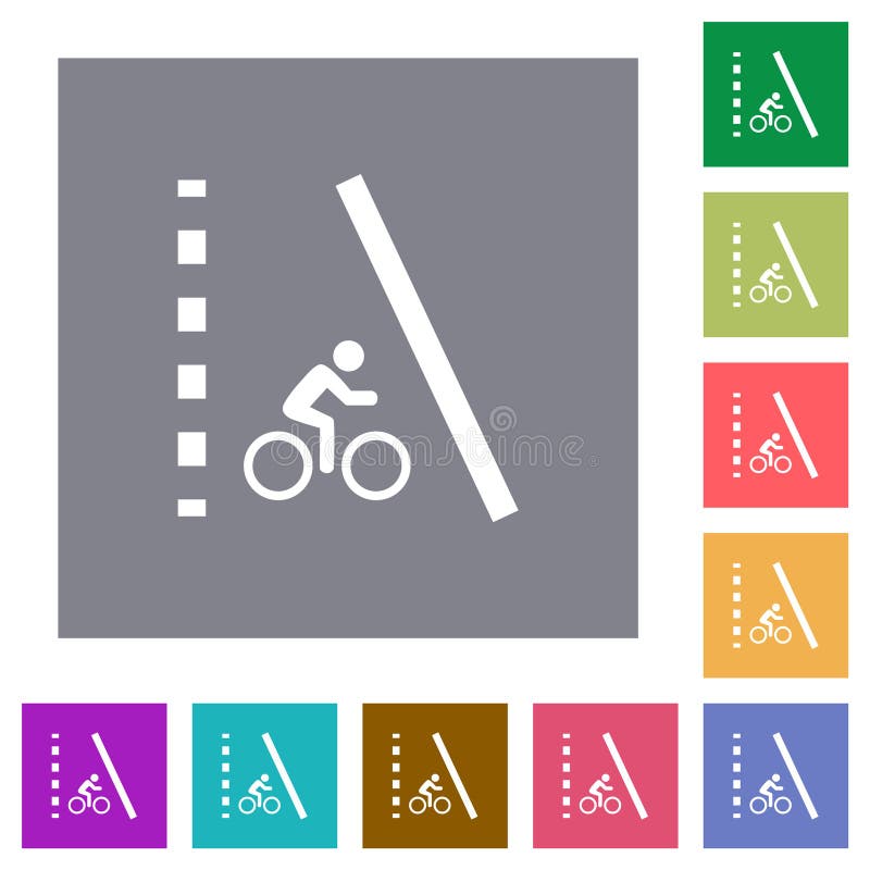 Bicycle Lane Vivid Colored Flat Icons Stock Vector - Illustration of ...