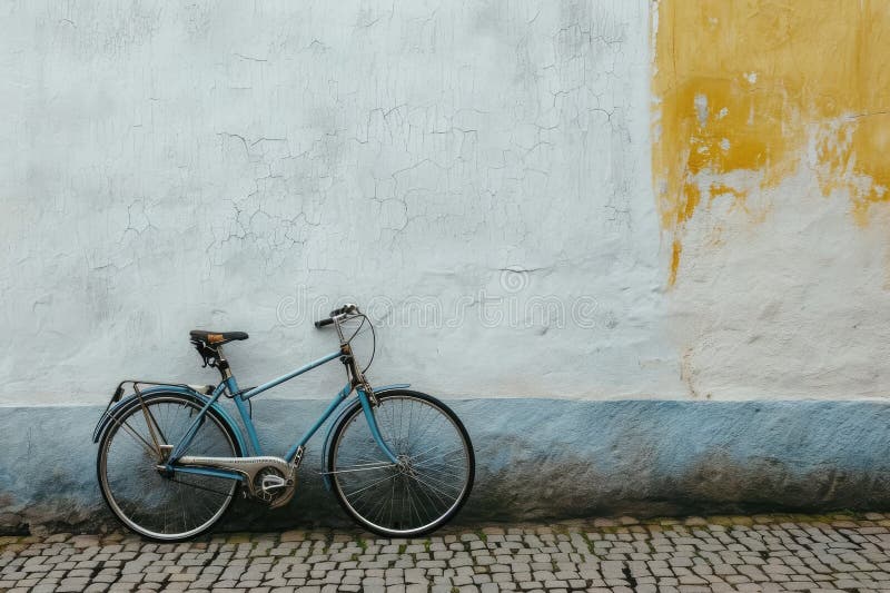 Bicycle Leaning Against a Wall Stock Illustration - Illustration of leaning, transport: 396876895