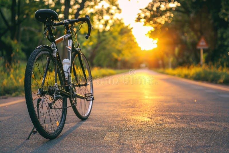 A Bicycle Left Standing on the Side of the Road, Possibly Abandoned or ...