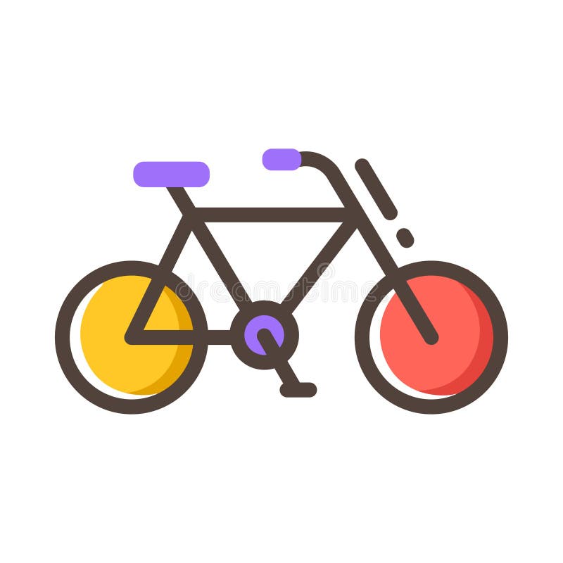 Bicycle Line Color Icon stock vector. Illustration of cycling - 125152536