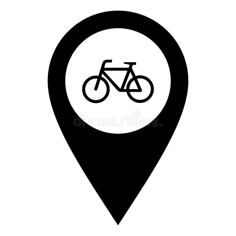 Bicycle and Location Pin As Vector Illustration Stock Vector ...