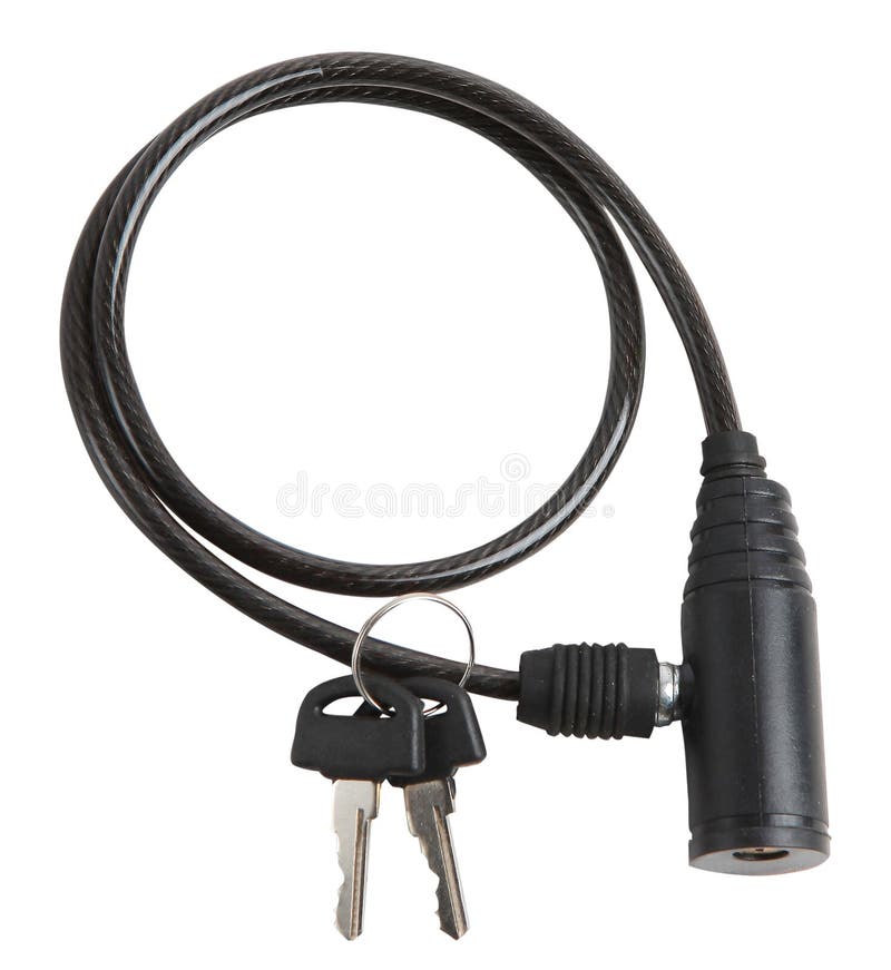 Bicycle Lock with Cable with Clamp Isolated. Bicycle Accessory Stock ...
