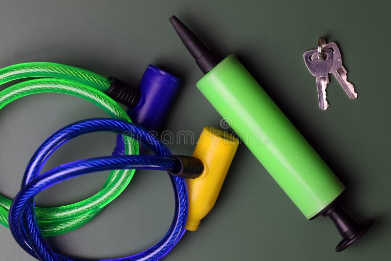 Bicycle lock with key stock photo. Image of safeguard - 79132936