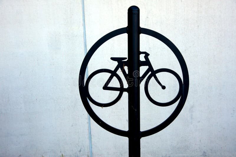 Bicycle locking rack stock image. Image of silhouette - 19364575