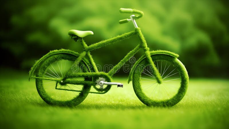 Bicycle Made of Natural Green Plants. Eco Friendly Transportation ...