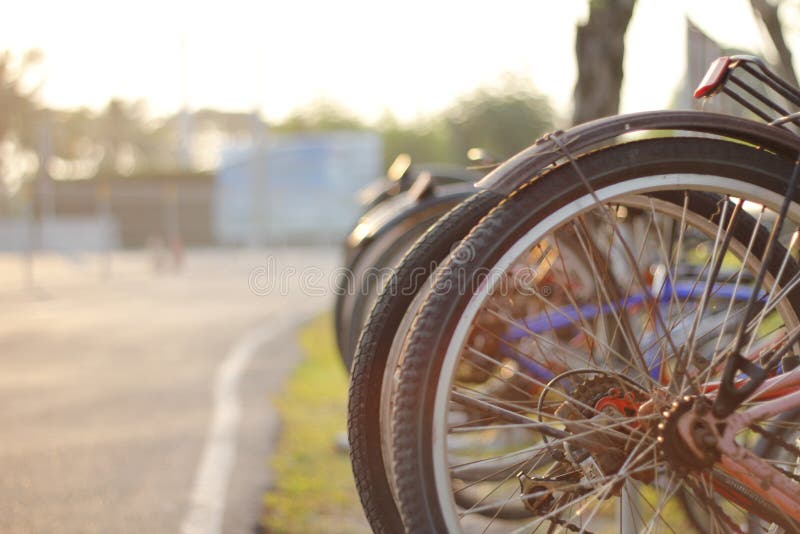 Bicycle in morning. editorial photo. Image of outdoor - 86209651