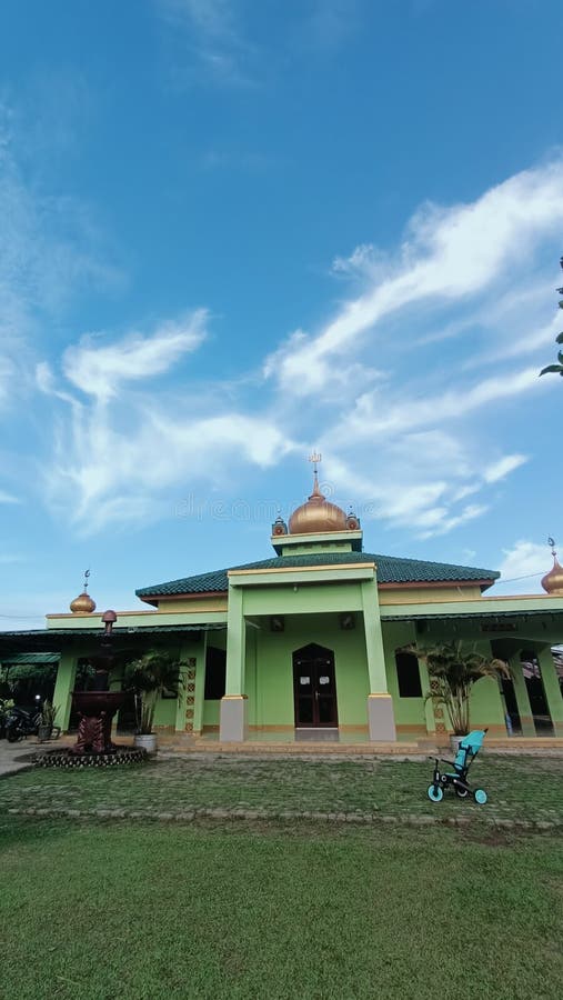 Bicycle Mosque Blue Sky Playground Stock Photo - Image of mosque ...