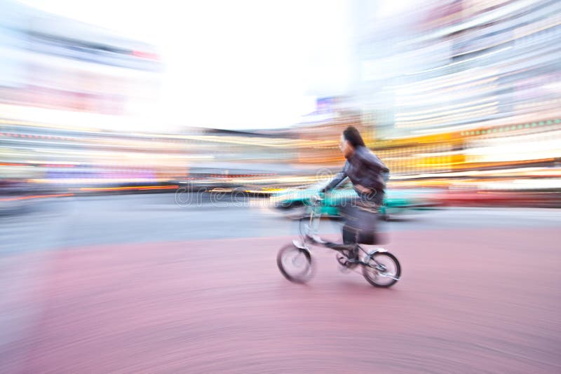 Bicycle in motion stock image. Image of blurr, europe - 9110895