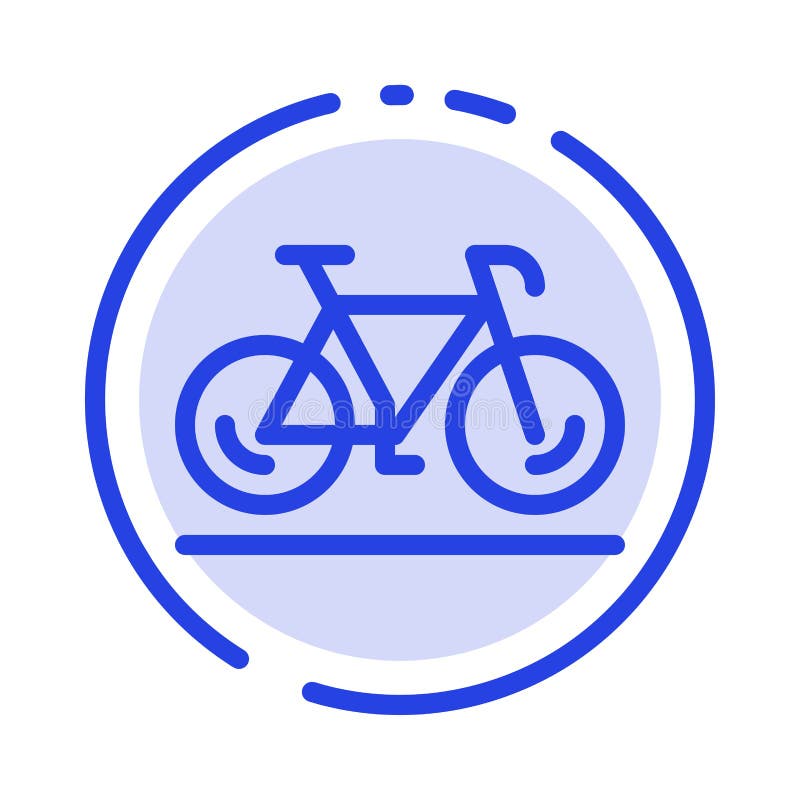 Bicycle, Movement, Walk, Sport Blue Dotted Line Line Icon Stock Vector ...