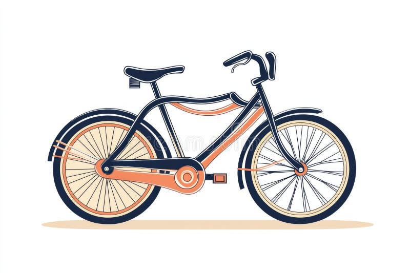 A Bicycle with Orange and Black Colors on a White Background Stock ...