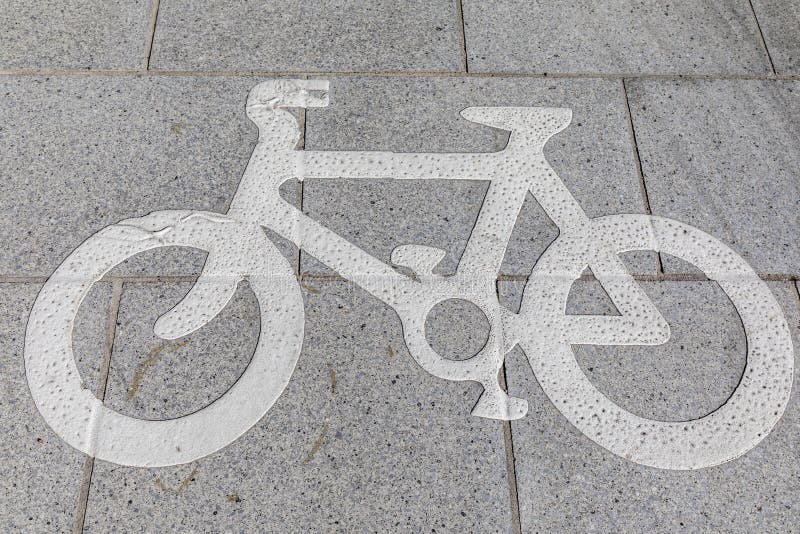 Cycle Path on a Pavement stock photo. Image of paved - 215860270