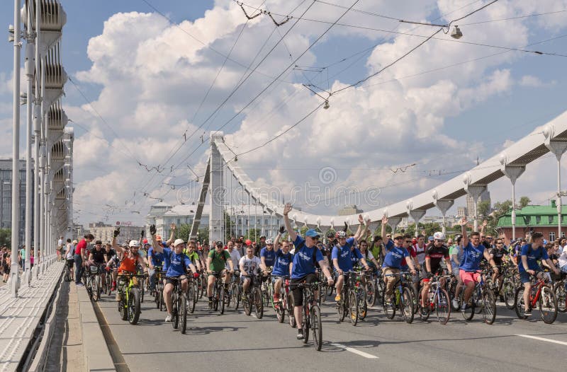 Bicycle Parade in Moscow in Support of the Cycling Infrastructure ...