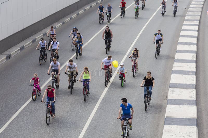 Bicycle Parade in Moscow in Support of the Cycling Infrastructure ...