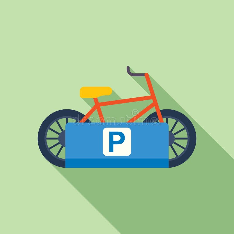 Bicycle Parked in Bicycle Parking Space with Parking Sign Stock Vector ...