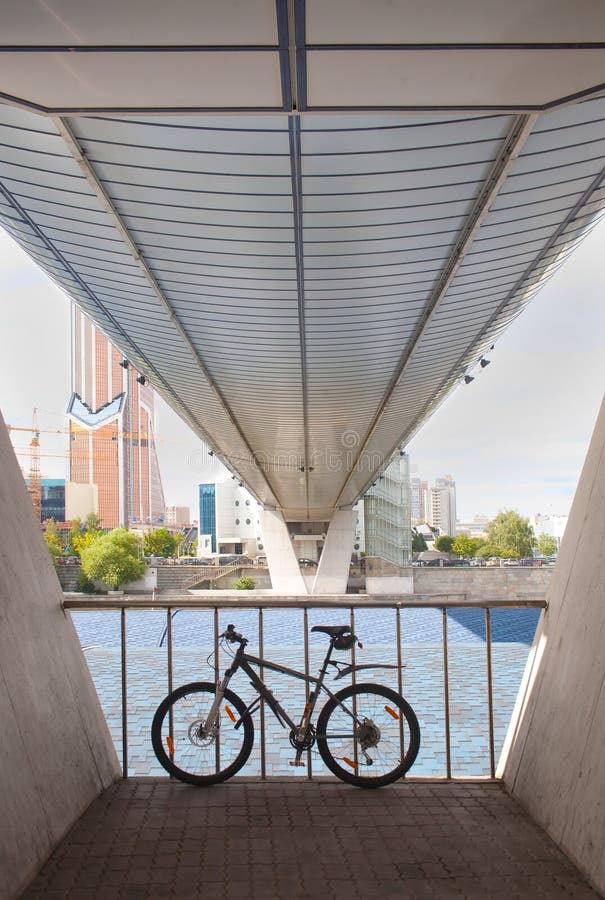Bicycle Parked Under Bridge Footings Stock Image - Image of modern ...