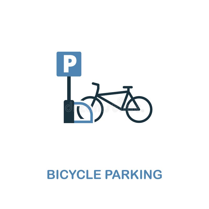 Bicycle Parking Icon in Two Colors. Creative Design from City Elements ...