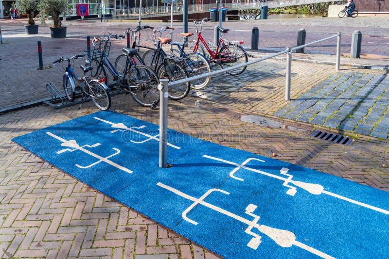 Bicycle parking place stock image. Image of special - 295032067