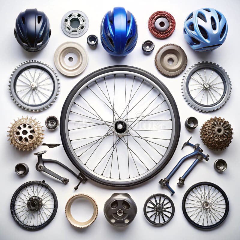 Bicycle Parts Arranged in a Design Stock Illustration - Illustration of ...