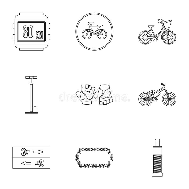 Bicycle Parts Icons Stock Illustrations – 360 Bicycle Parts Icons Stock ...