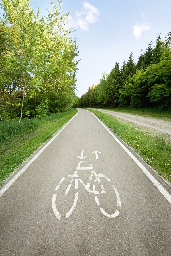 Bicycle path stock image. Image of marking, motion, cyclist - 20269373