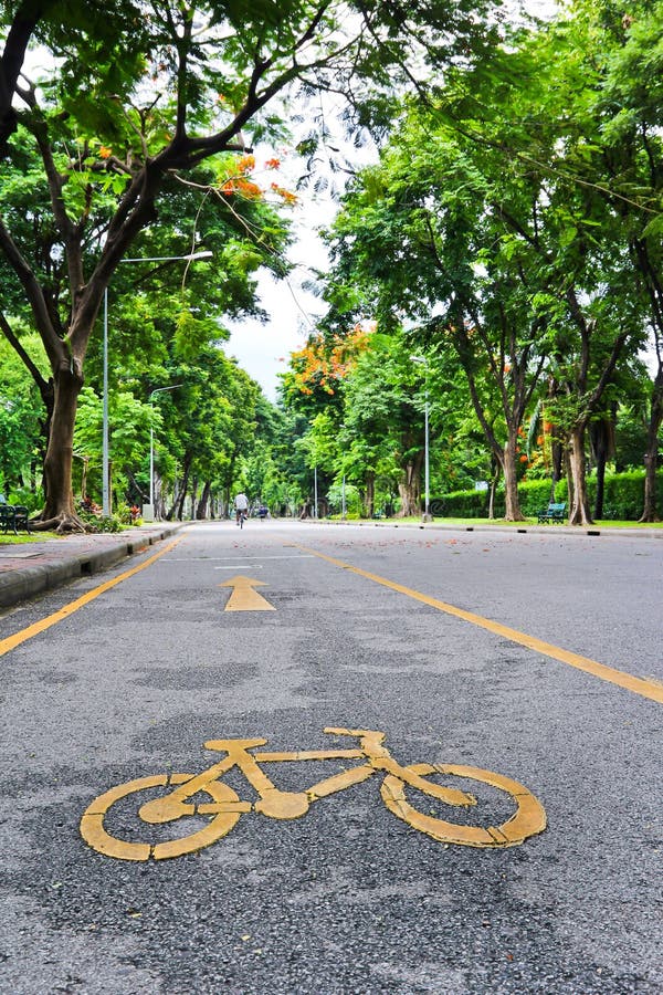 Bicycle path stock photo. Image of wooden, chair, sign - 25487840