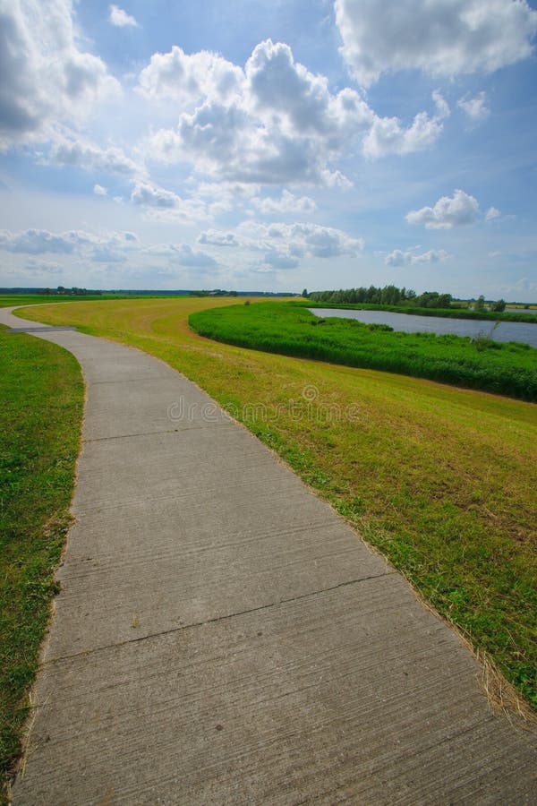 Bicycle path stock photo. Image of summer, grass, landscape - 26198036