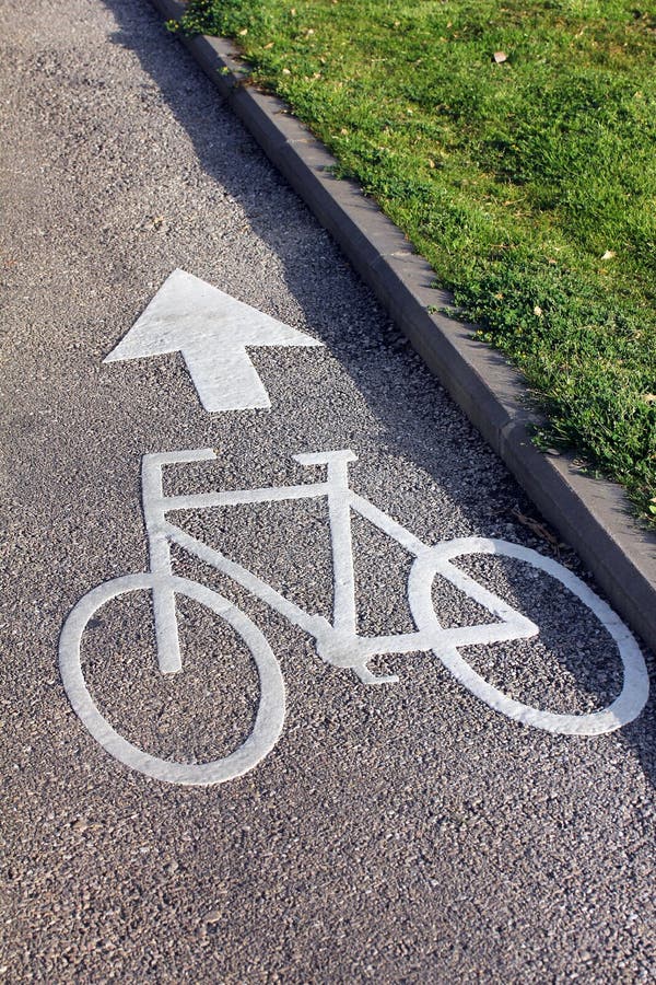 Bicycle path stock photo. Image of ground, grass, stencil - 29566566