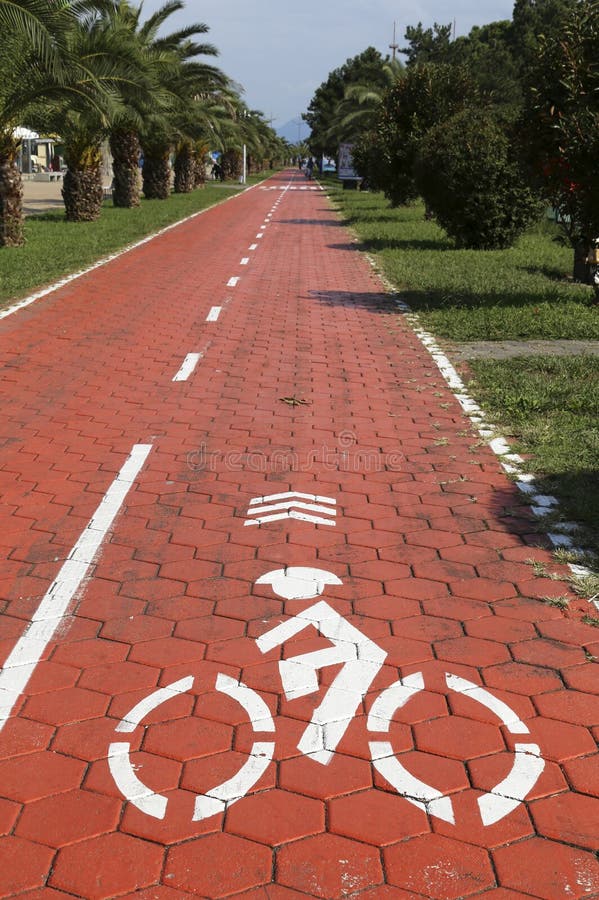 Bicycle Path on the Batumi Boulevard, Georgia Stock Photo - Image of ...