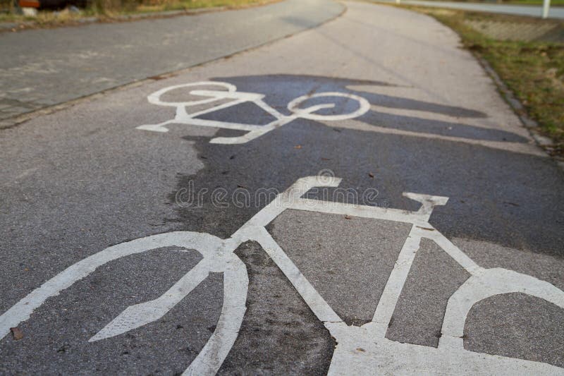 Bicycle path stock image. Image of walkway, bike, line - 273119649