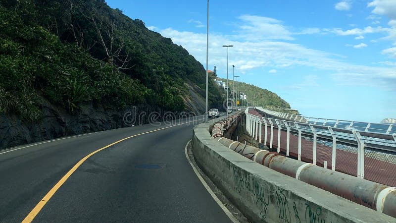 Bicycle Path Connecting Copacabana Beach and Ipanema Beach in Rio De ...