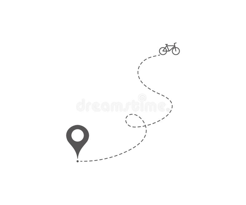 Bicycle and Path Icon. Cyclist Road Illustration Symbol Stock Vector ...