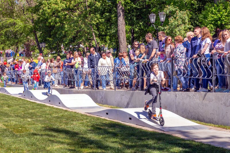 Bicycle Path with Obstacles Editorial Photo - Image of children, sunny ...