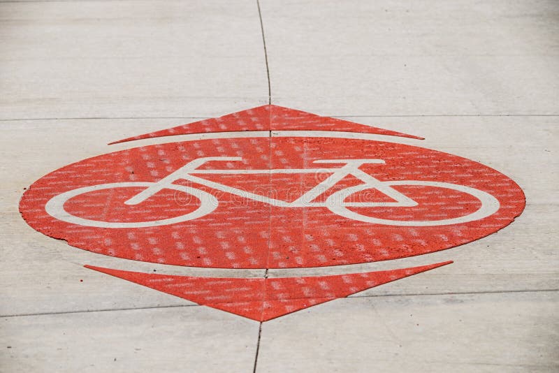 Bicycle Path Sign stock image. Image of marker, concrete - 213478739