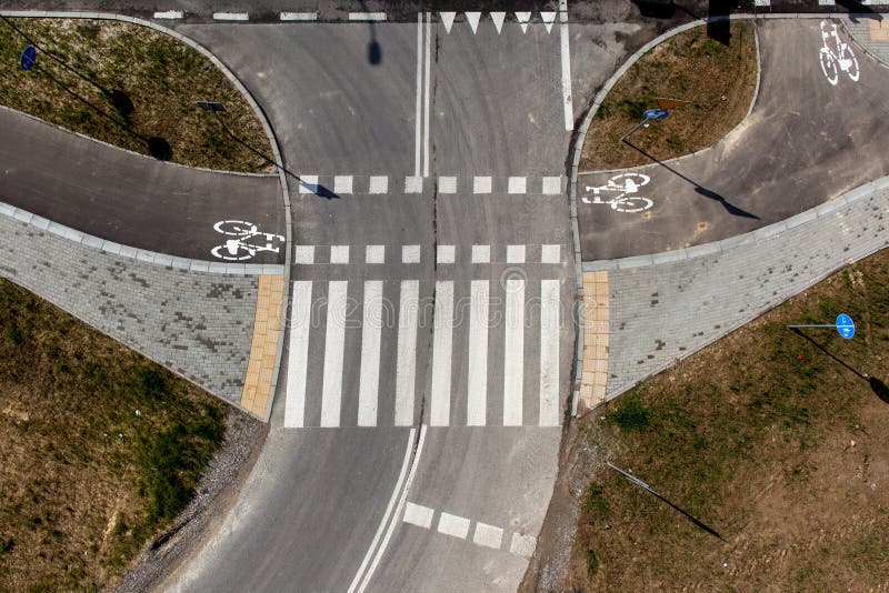 Bicycle Path Top View, Bicycle Road Stock Photo - Image of pathway ...