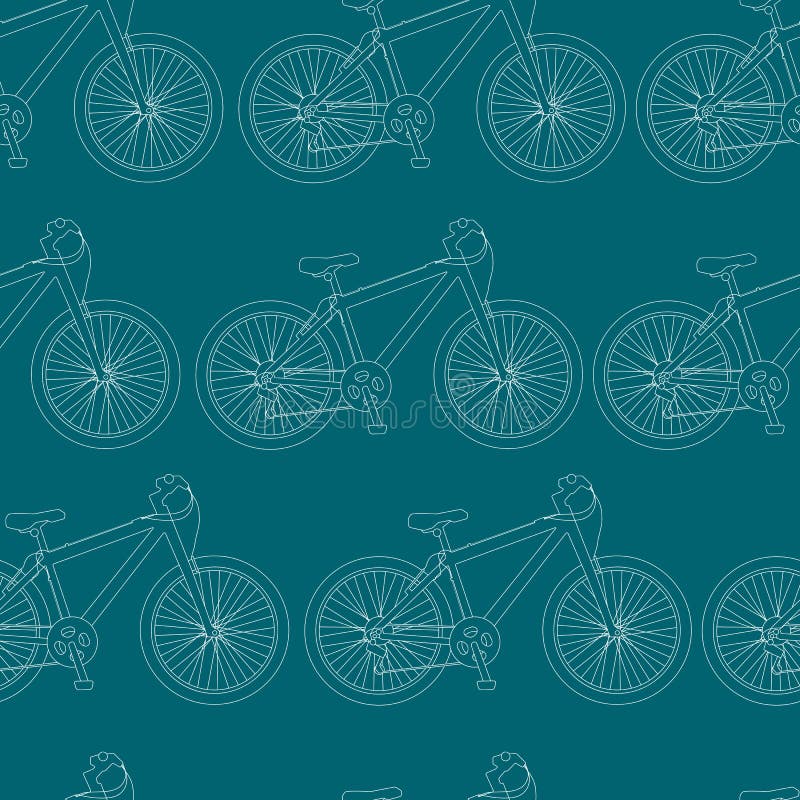 Bicycle pattern stock vector. Illustration of line, hipster - 77255743
