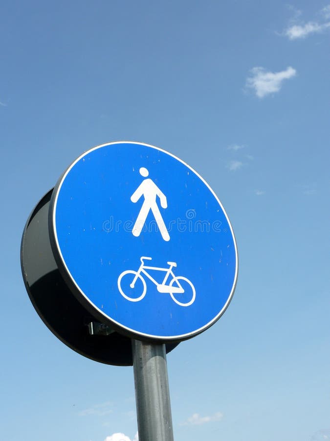 Pedestrian and Bicycle Symbols. Stock Image - Image of pedestrian, park ...