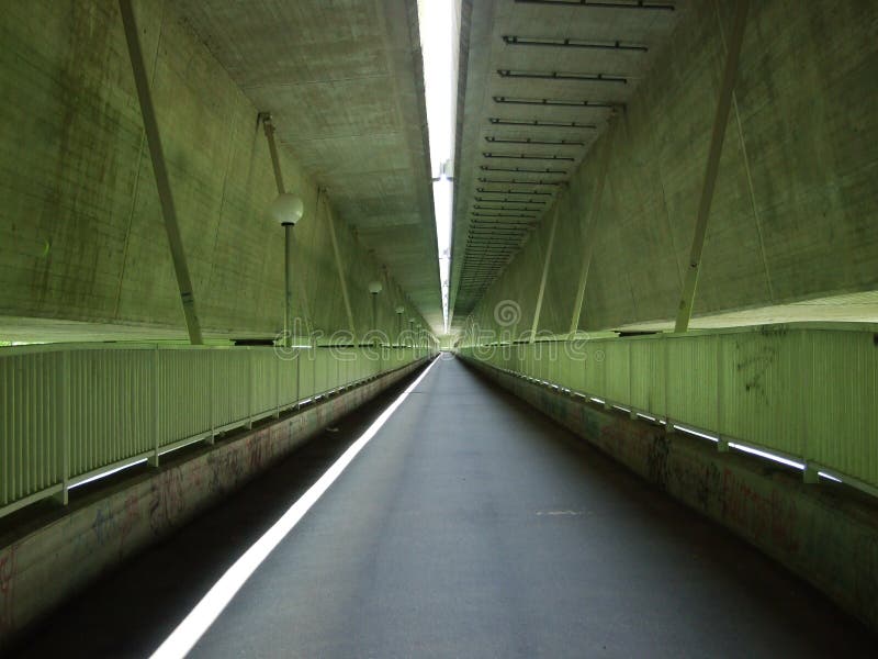 Bicycle and Pedestrian Passage Stock Image - Image of bridge, motorway ...