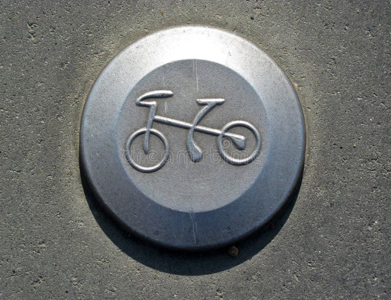 Bicycle Pictogram on a Bicycle Track. Traffic, Object. Stock Photo ...