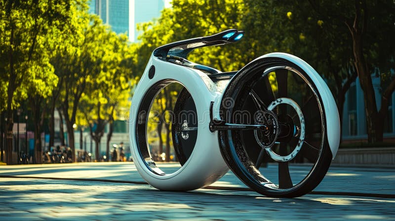 Bicycle-powered Transportation in an Eco-friendly City. Stock Photo ...