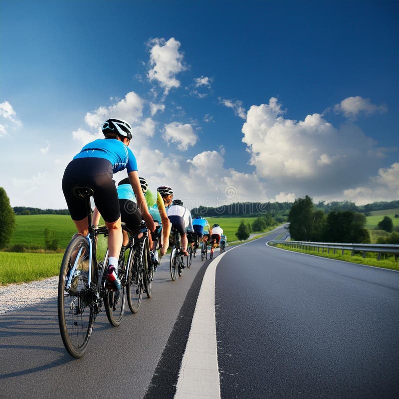 Bicycle race, AI generated stock illustration. Illustration of play ...