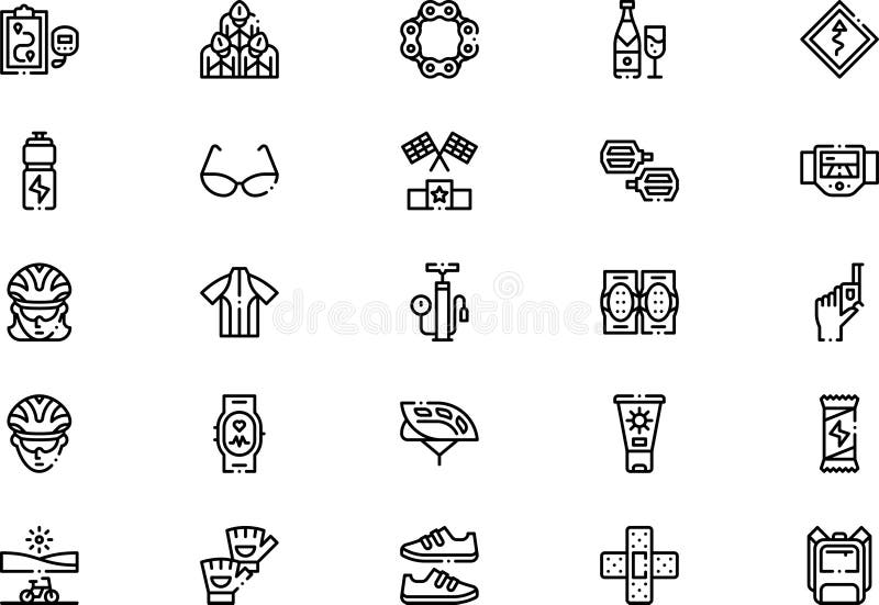 Bicycle Racing Icons Collection is a Vector Illustration with Editable ...