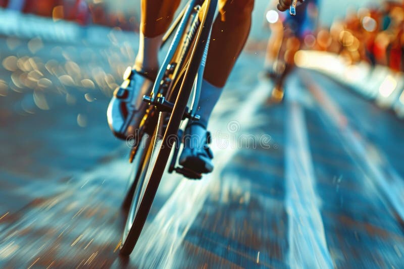 Bicycle Racing in the Stadium at the Olympic Games, Motion Blur Stock ...